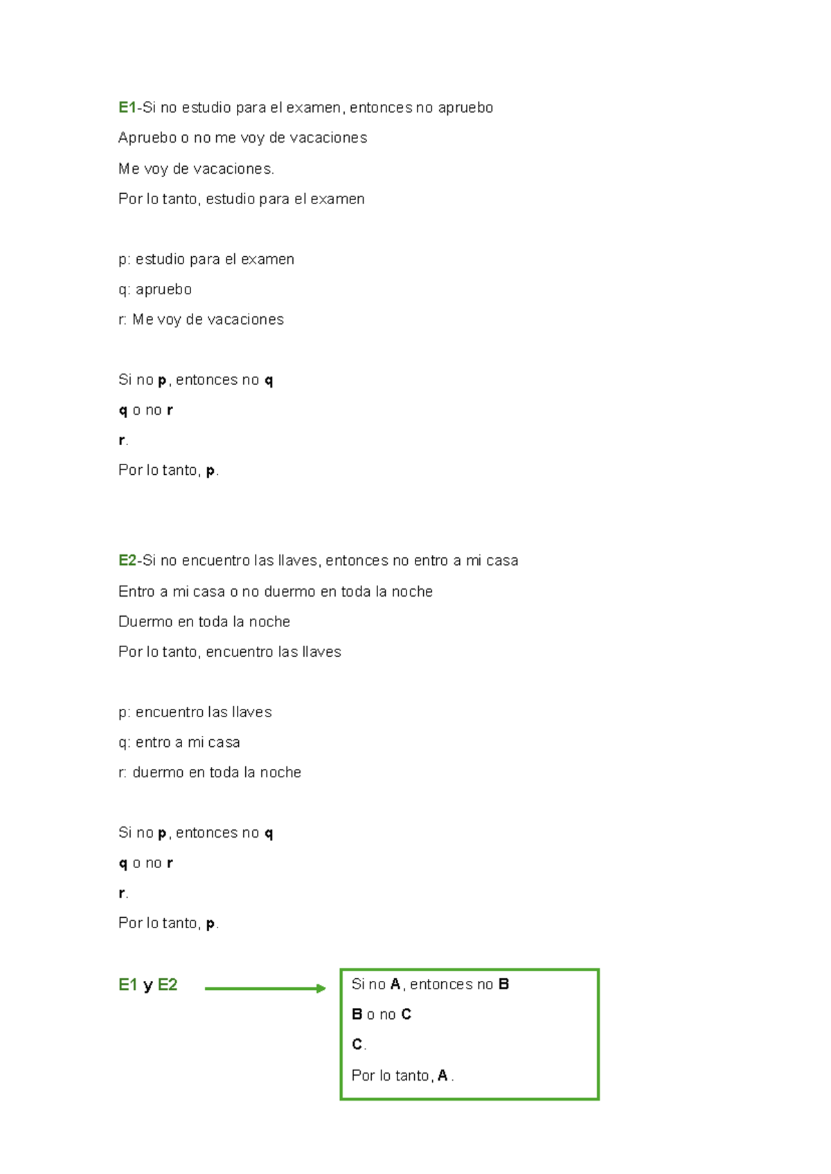 Actividad Semanal obligatoria N° 2 práctica (ejercicios) - E1-Si no estudio para el examen ...