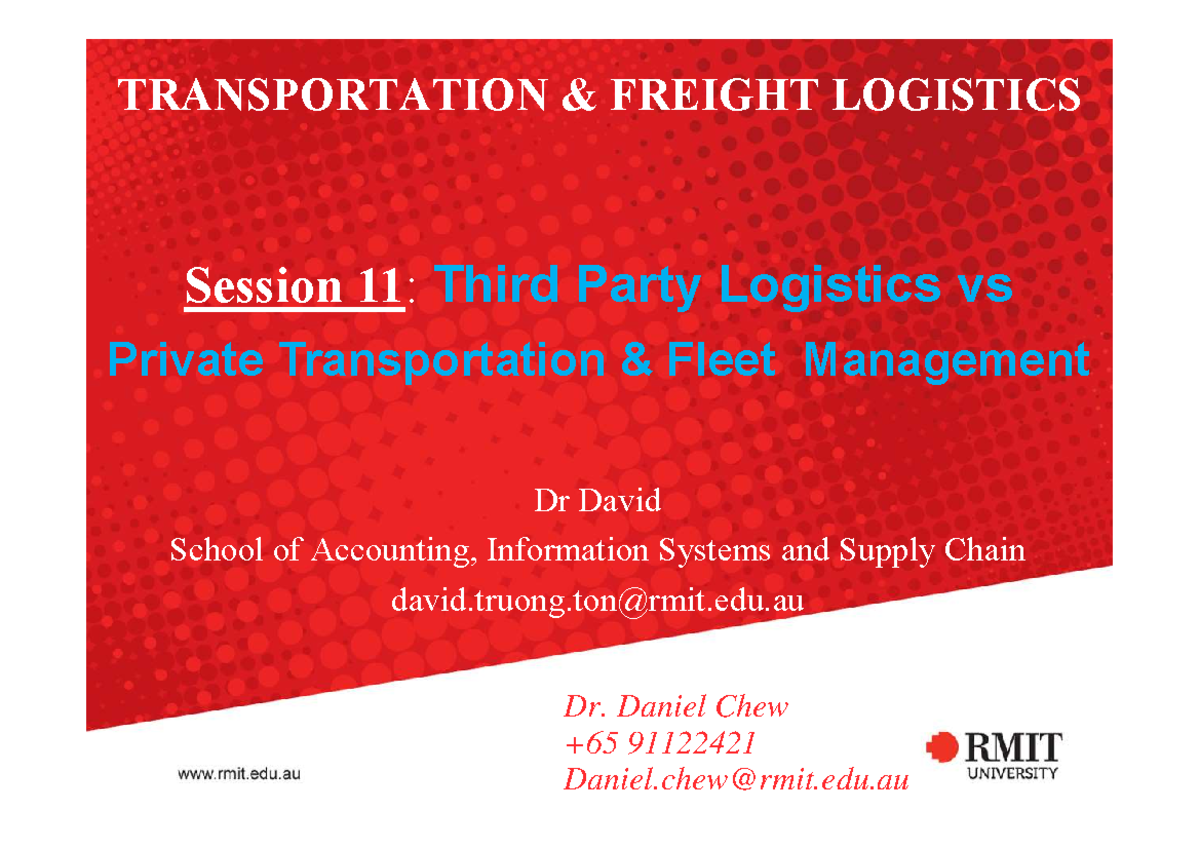 Session 11 - Third Party Logistics v Private Trnspt Fleet Mgmt in-class ...