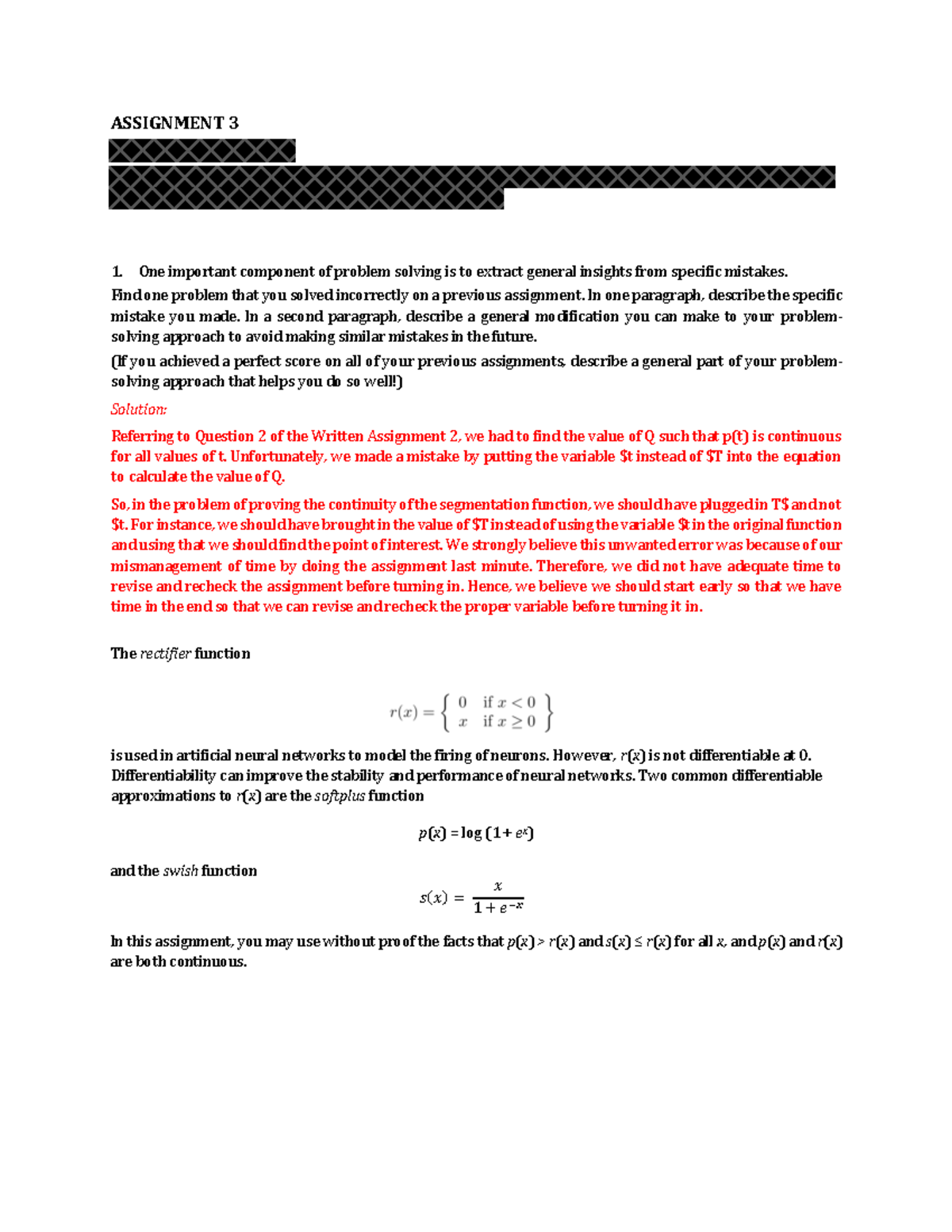 Mathematicians Assignment 3 - ASSIGNMENT 3 One important component of ...