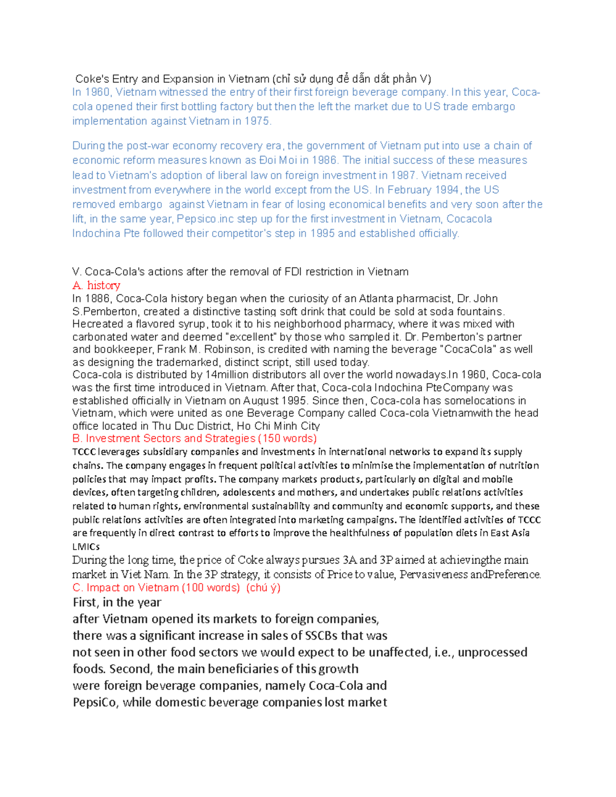 Coke - vai tro dcvn nhu nao doi voi cac thoi diem - Coke's Entry and ...