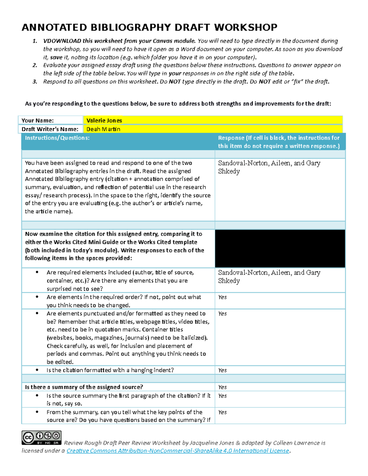 Workshop - Annotated Bibliography - ANNOTATED BIBLIOGRAPHY DRAFT ...