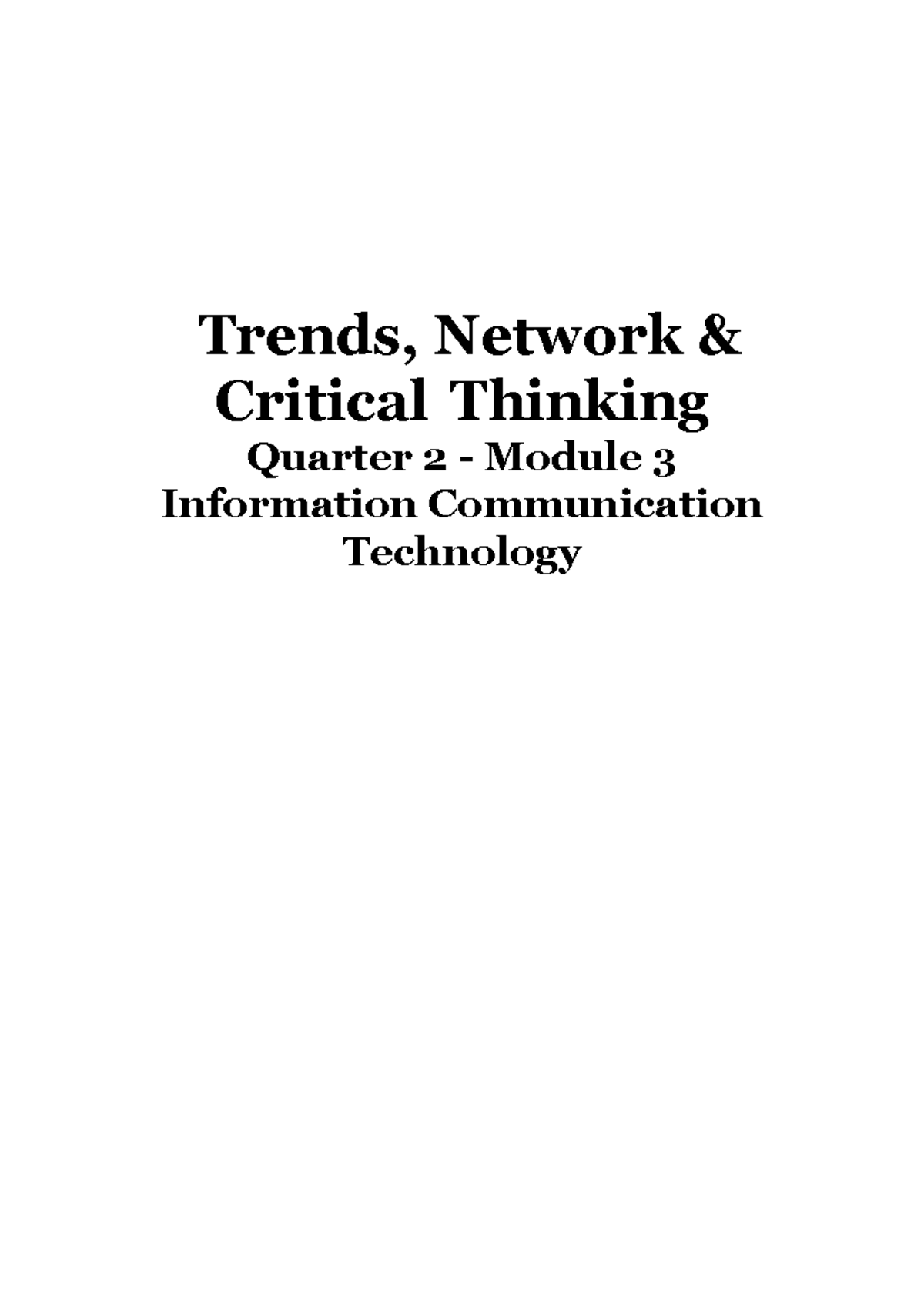 TNCT M3 2 - lecture - SHS Trends, Network & Critical Thinking Quarter 2 ...