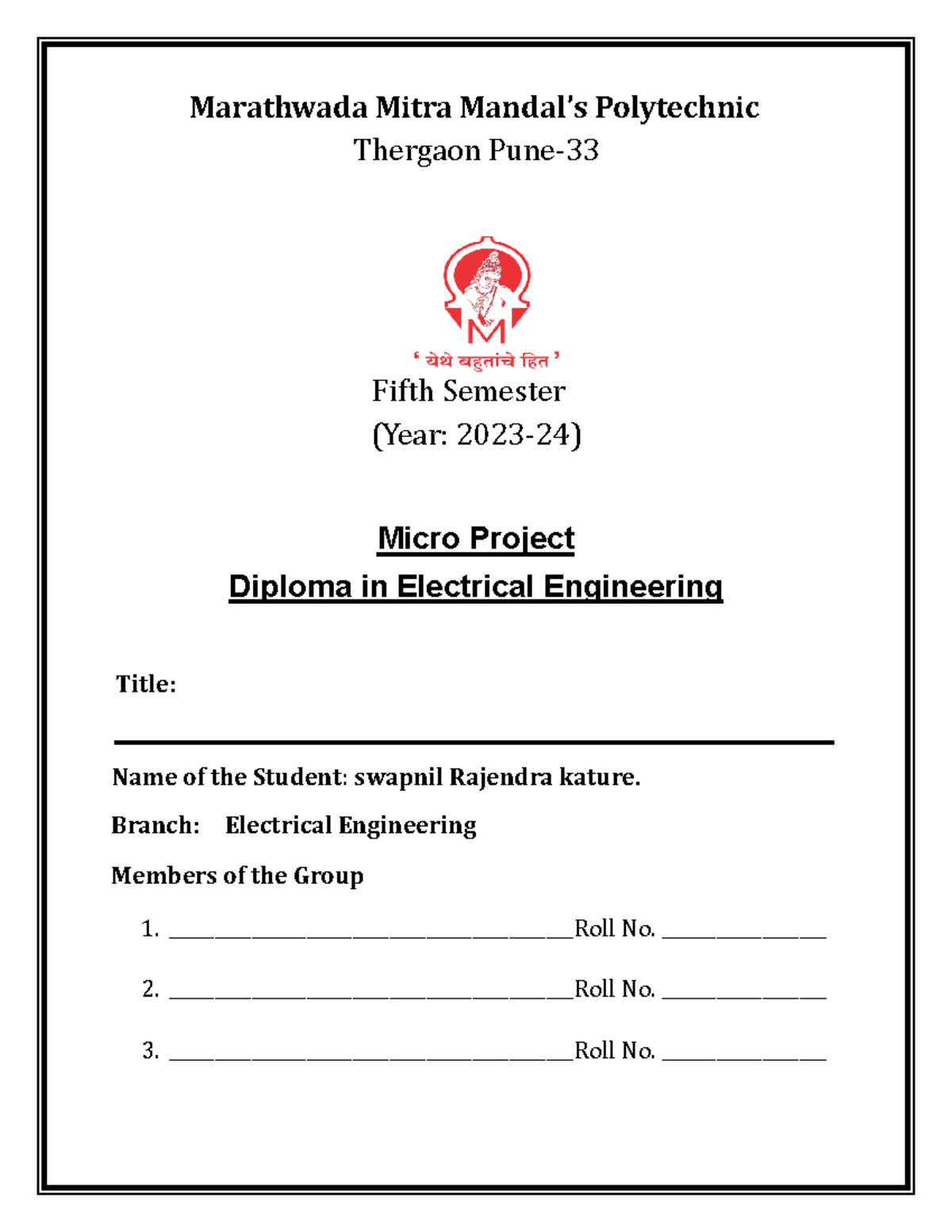 Micro-project-formats-IAM SWAP - Marathwada Mitra Mandal’s Polytechnic ...