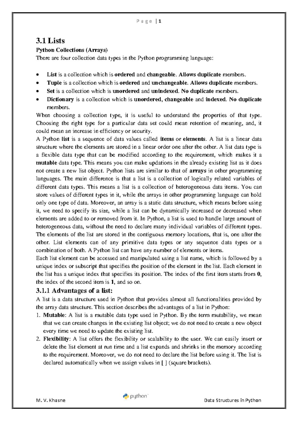 Topic-03 (Data Structures in Python) - 3 Lists Python Collections ...