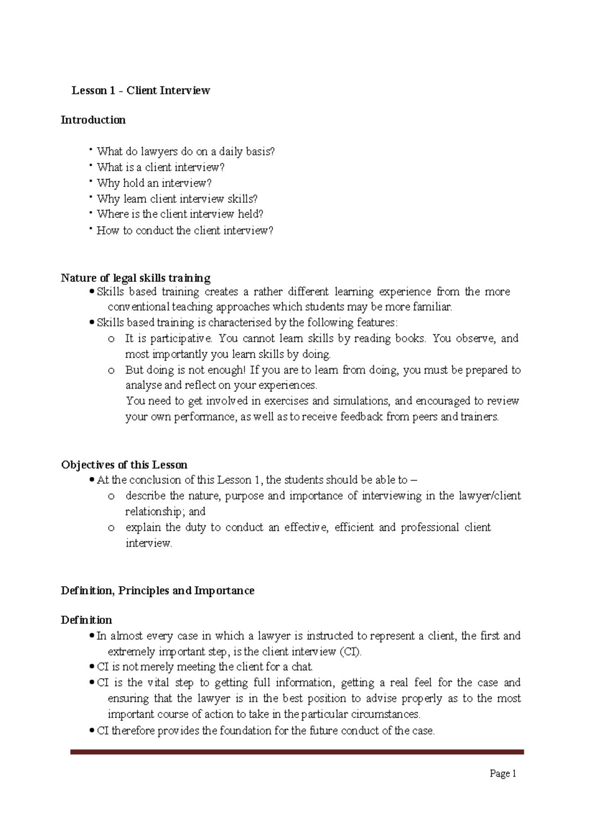 L3A Client Interview - Lesson 1 - Client Interview Introduction What do ...