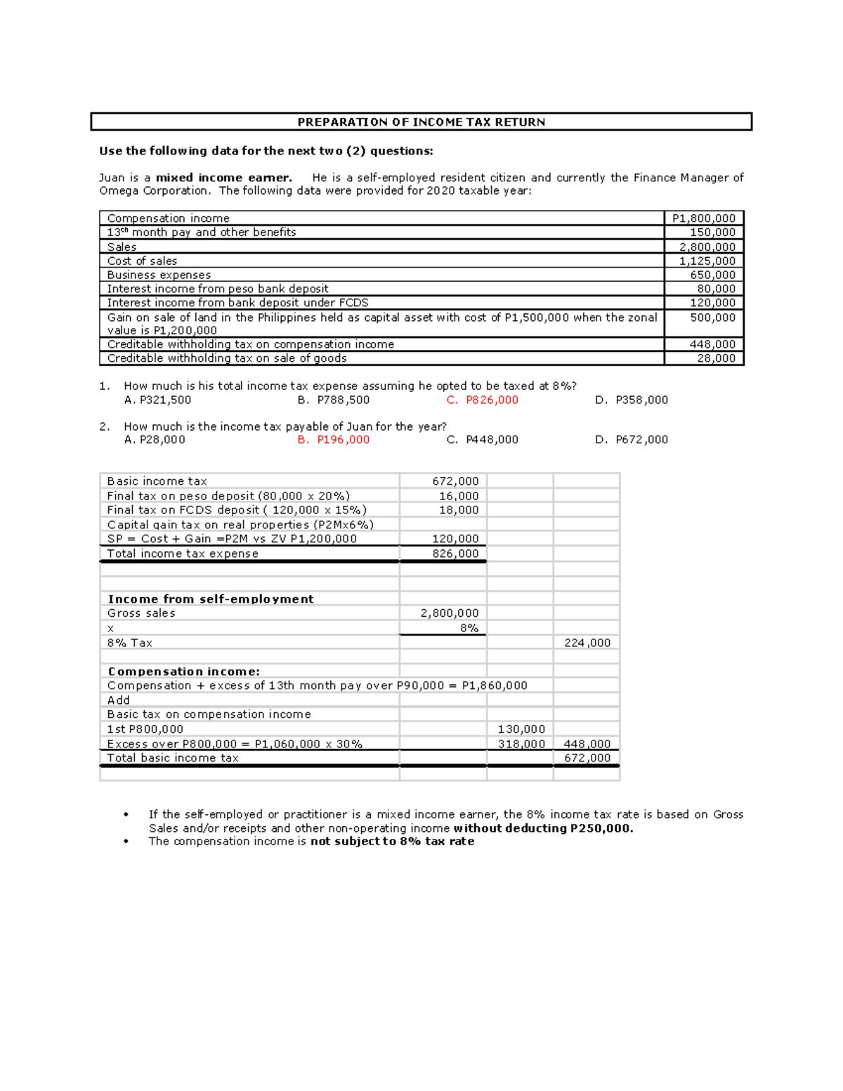 Preparation OF Income TAX Return-BIR Form - PREPARATION OF INCOME TAX ...
