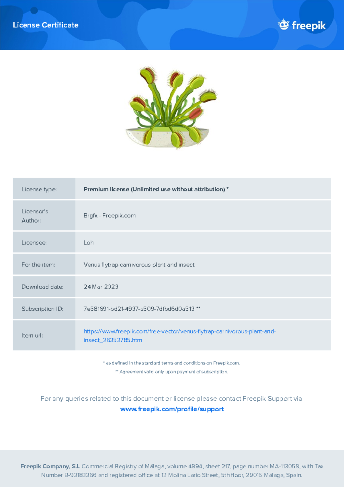 License venus flytrap carnivorous plant and insect 26353785 - License ...