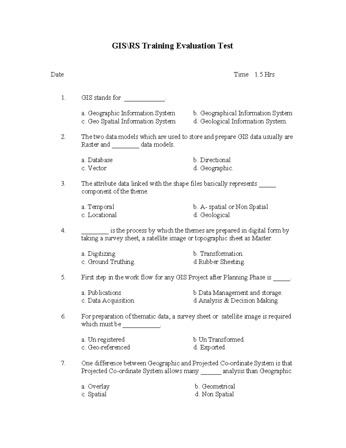 428952731-GIS-Test - exam for gis and remote sensing - GIS\RS Training ...