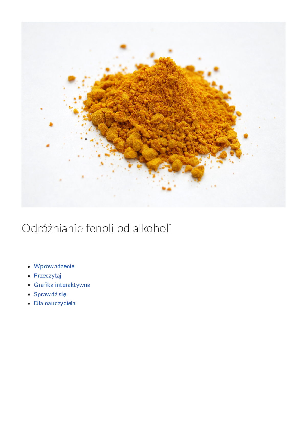 Odroznianie fenoli od alkoholi - Odróżnianie fenoli od alkoholi ...