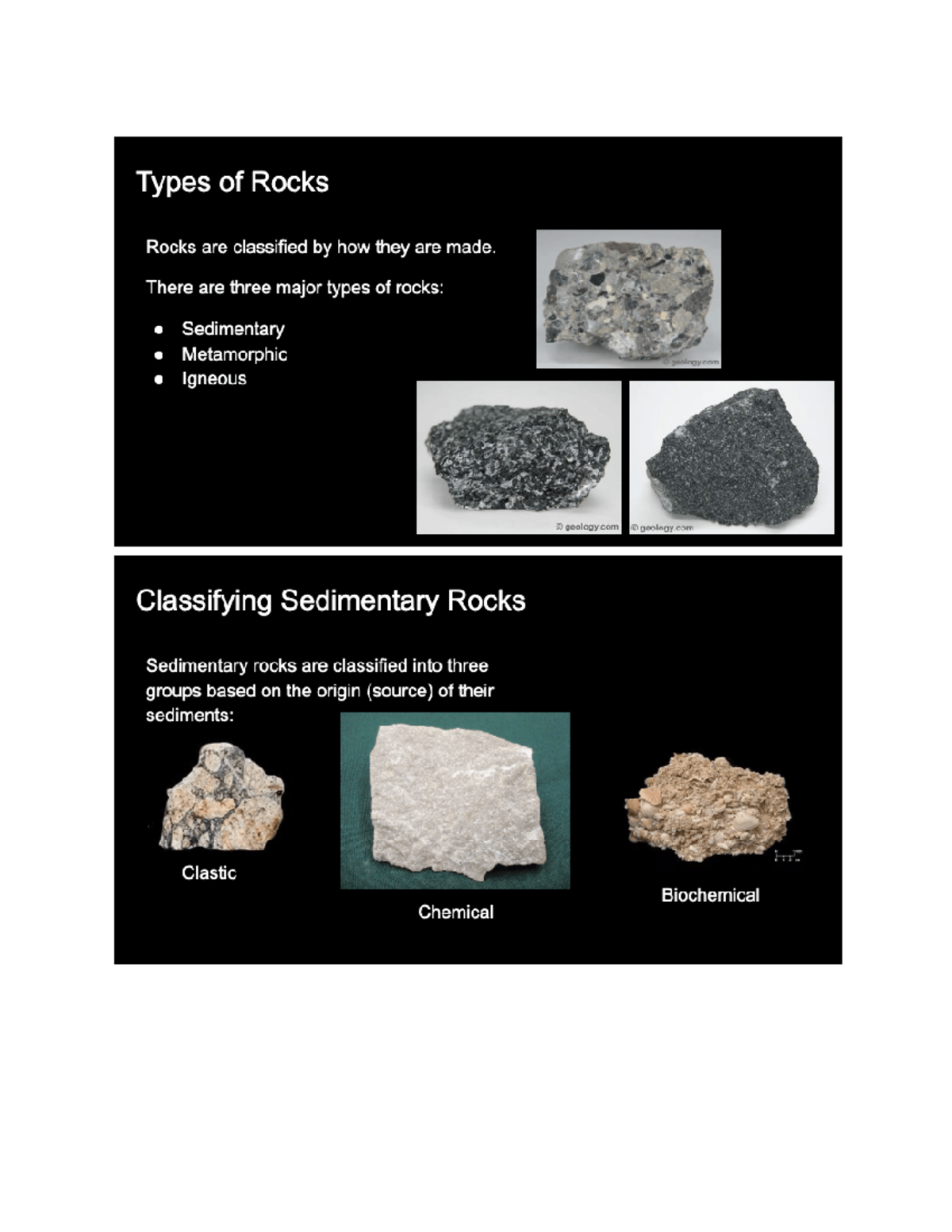 Geo 2 28 - Notes were taken throughout the class to classify rocks and ...