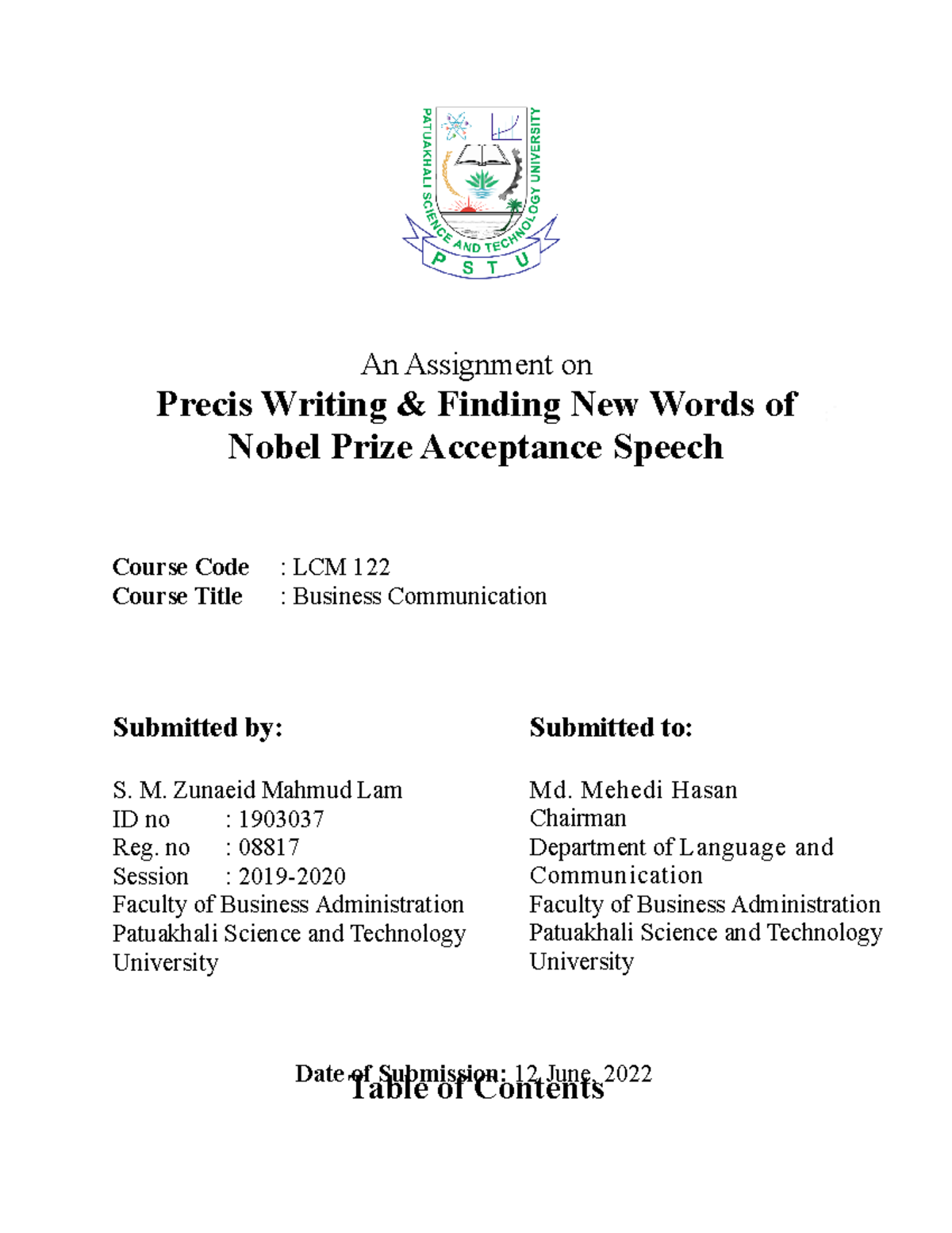 An Assignment on - An Assignment on Precis Writing & Finding New Words ...