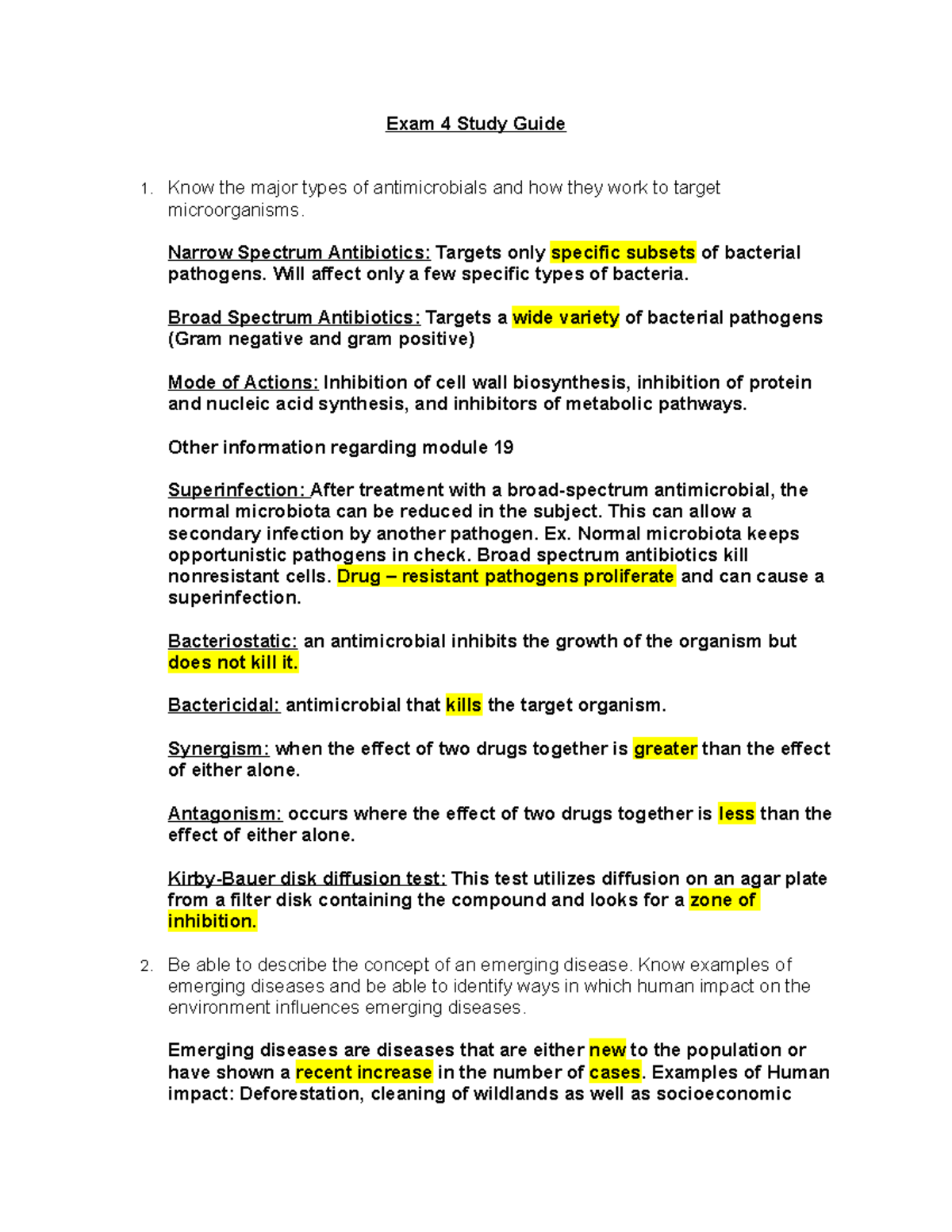 Exam 4 Study Guide - Exam 4 Study Guide Know the major types of ...