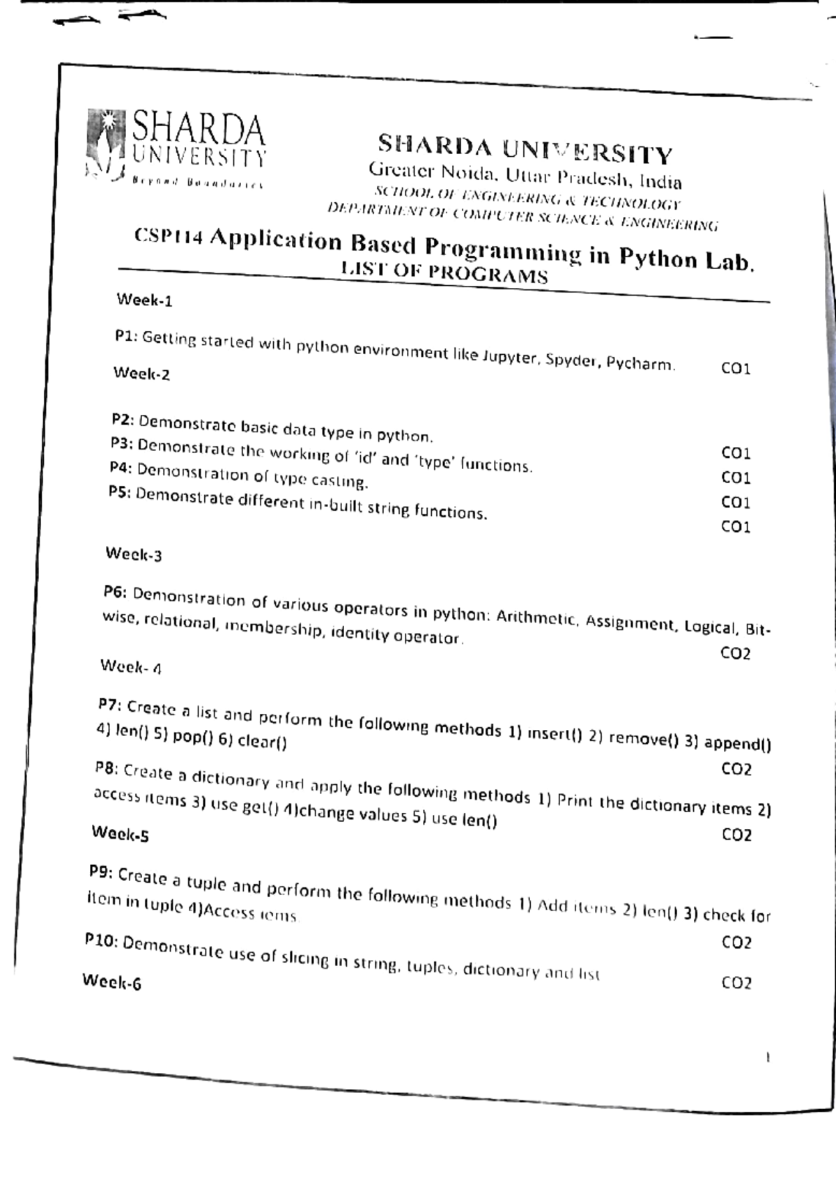 CSE Practical - wbfdqwjhdqwevcqwqwxhcvdakSDXJR V - SHARDA UNIVERSITY ...