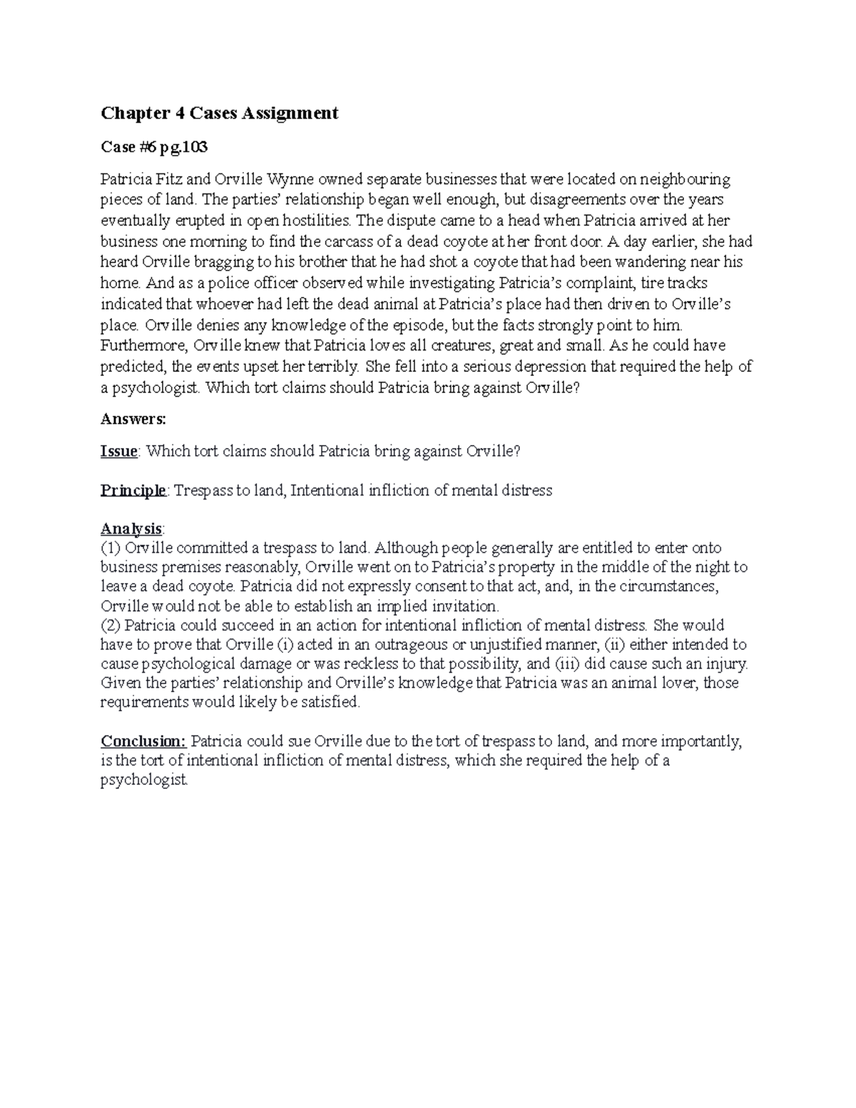 Chapter 4 and 5 Cases Assignment - Chapter 4 Cases Assignment Case #6 ...