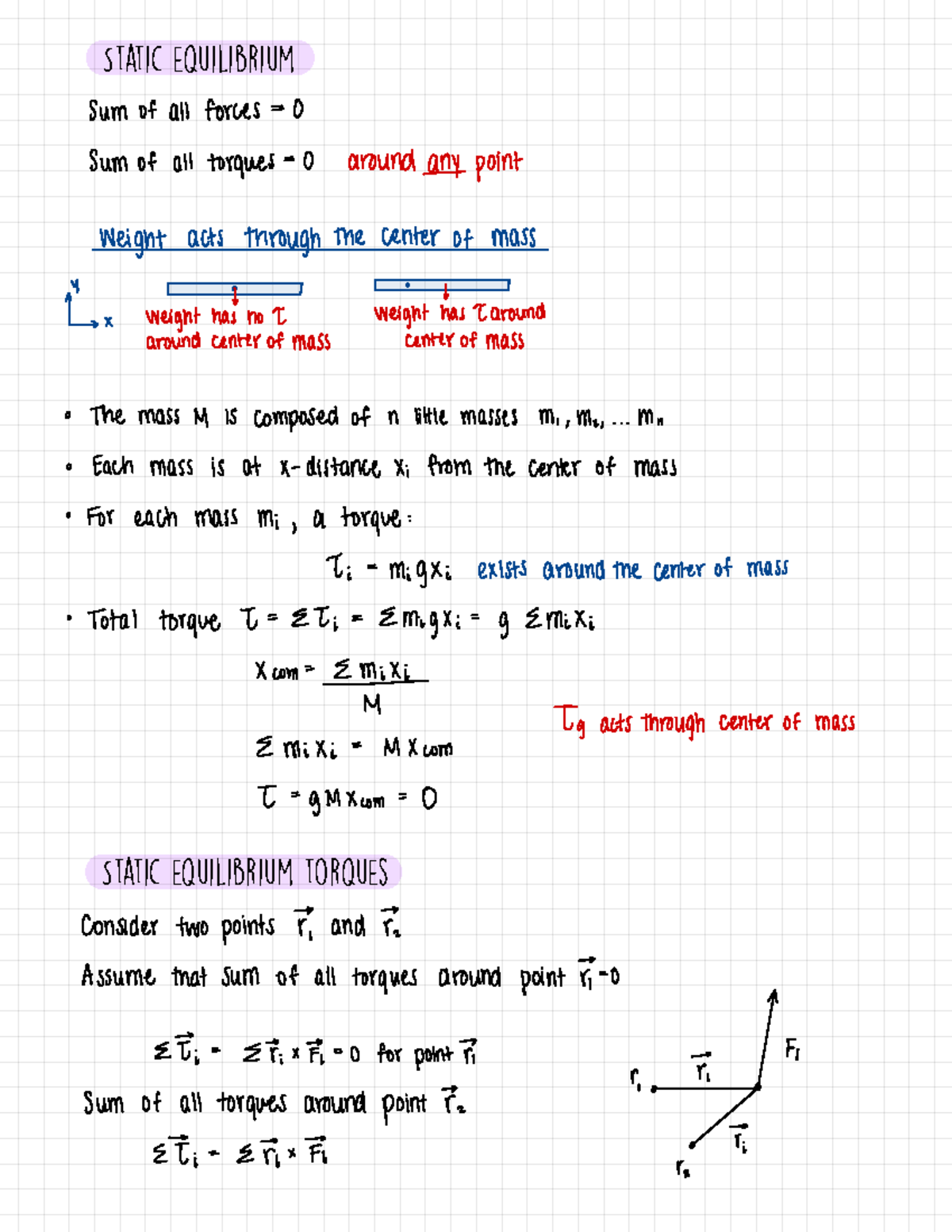 20Static Equilibrium - Lecture notes 20 - Static equilibrium Static ...