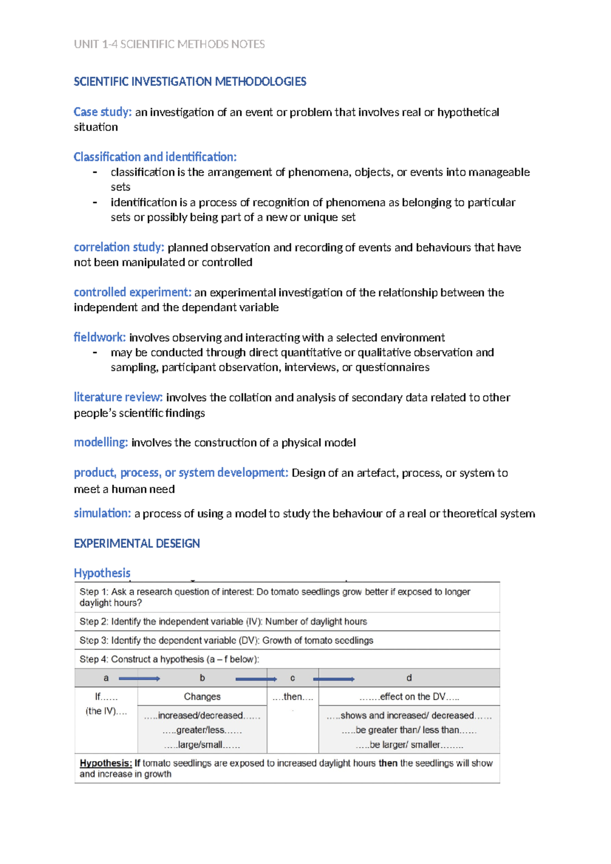 Scientific Investigation Methodologies - SCIENTIFIC INVESTIGATION ...