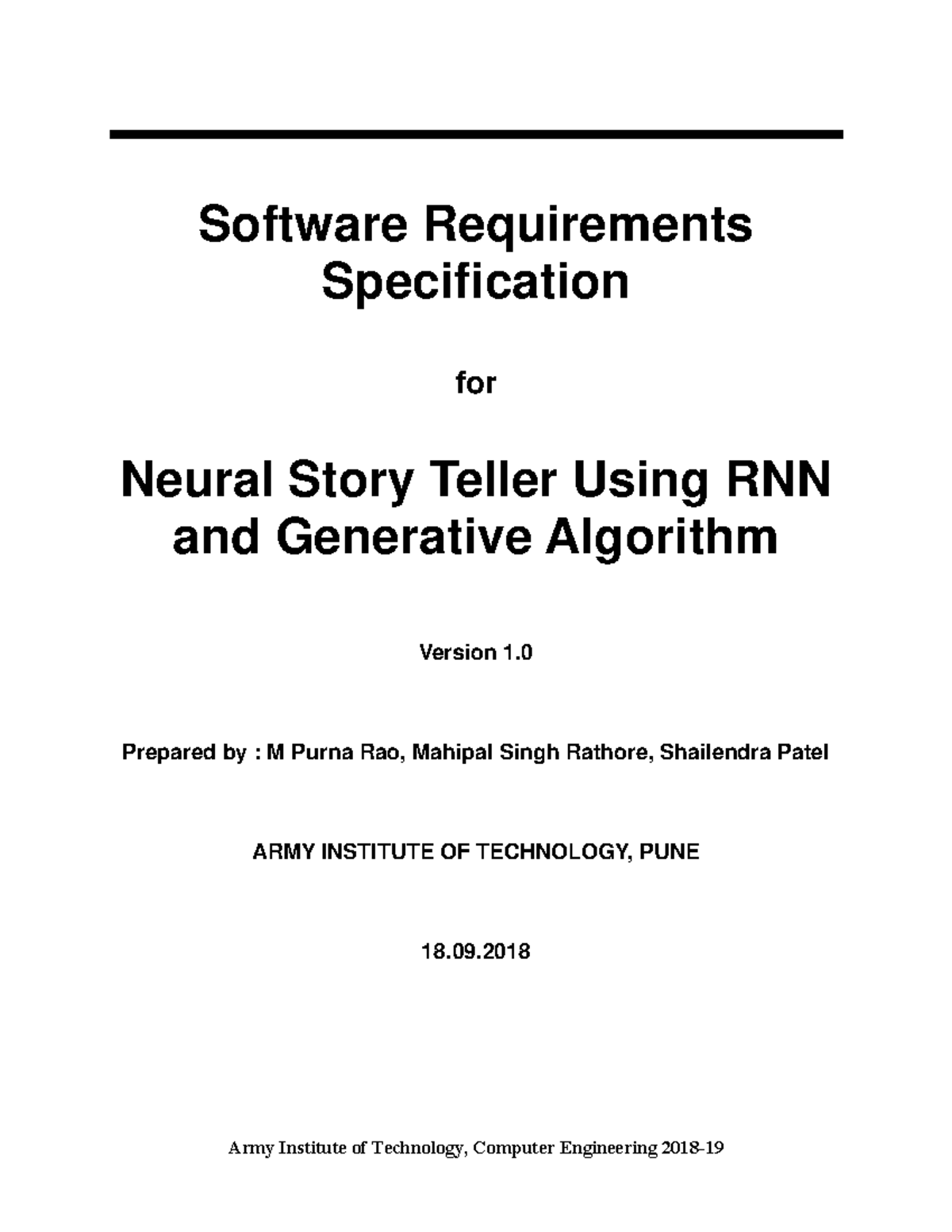 SRS of Project base learning (PBL) - Software Requirements Specification for Neural Story Teller ...