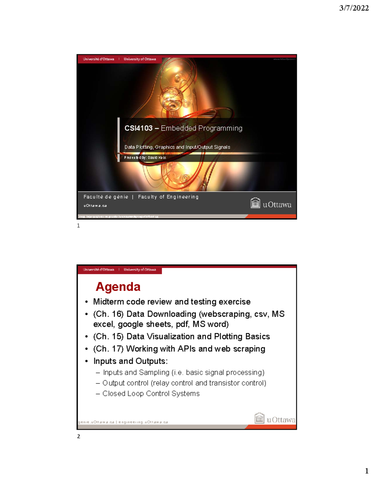 7 Plotting Graphics and Input Output Signals v2 - CSI4103 – Embedded Programming Data Plotting ...