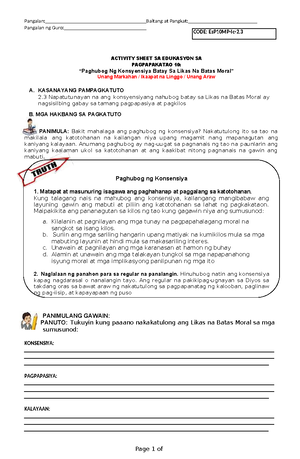 Pakikipagkaibigan 2 - i 8 Edukasyon sa Pagpapakatao Ikalawang Markahan – Modyul 6 Ang - Studocu