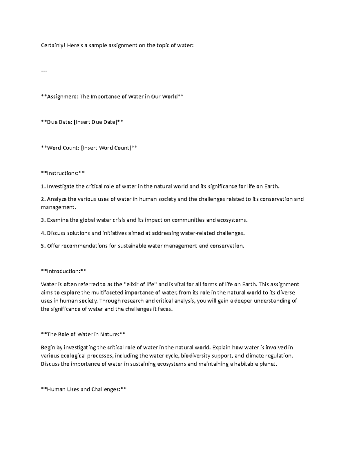 Important of food - Certainly! Here's a sample assignment on the topic ...