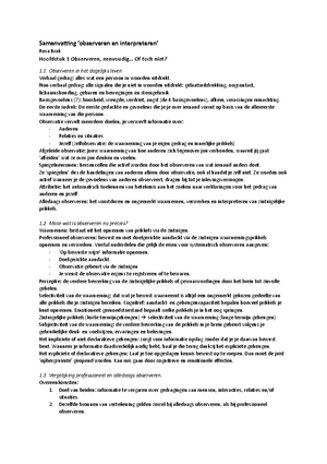 Observatieplan voorbeeld - Observatieplan 1 Inleiding Observeren kan je ...