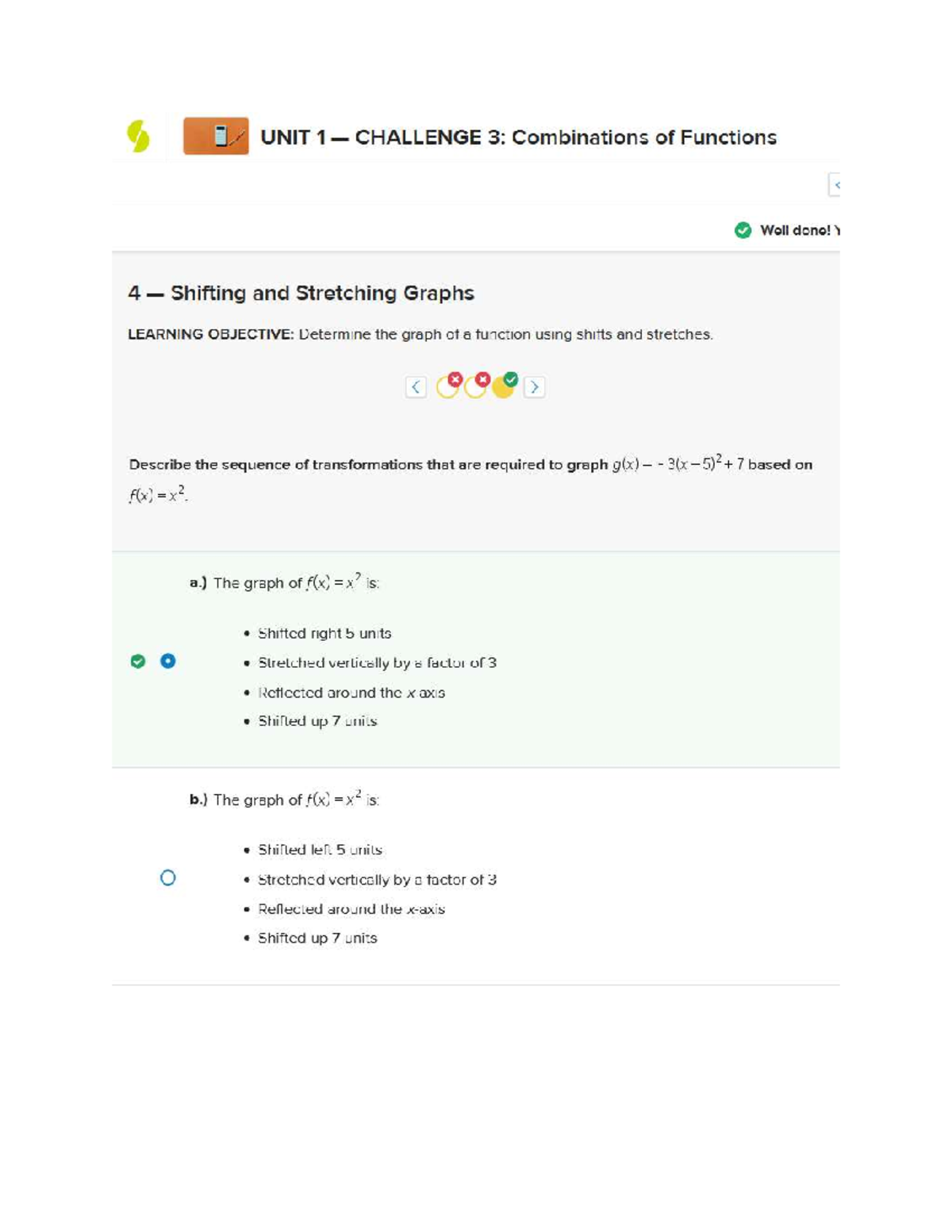 Calculus all mileston (13 - 15) - UNIT 1 CHALLENGE 3: Combinations of ...