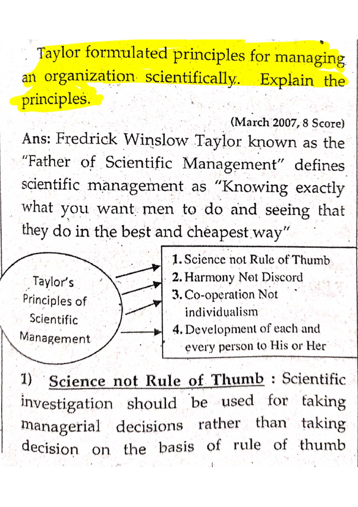 Taylor- Scientific Principles - Business studies - Studocu