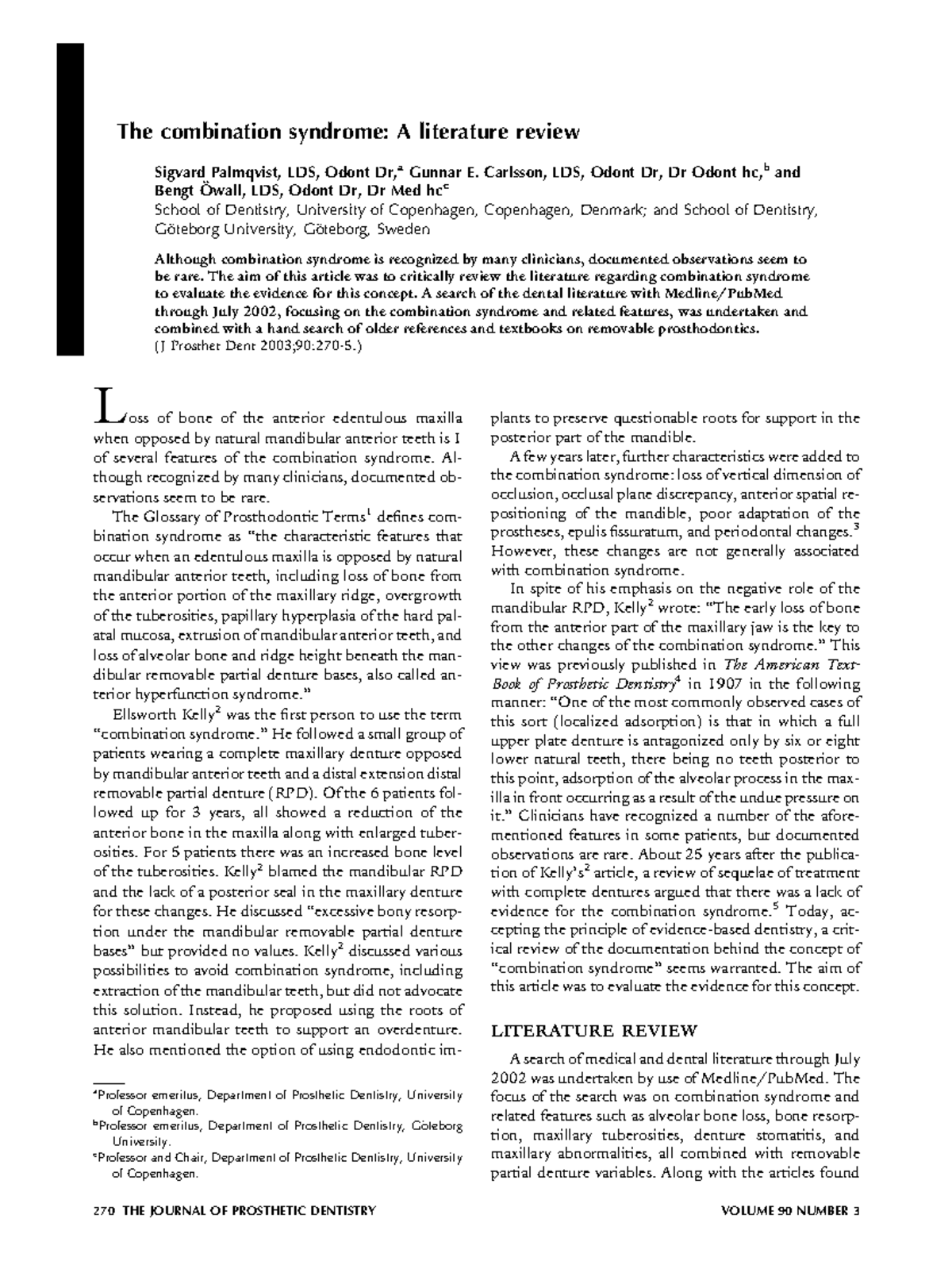 sindrome de kelly - The combination syndrome: A literature review ...