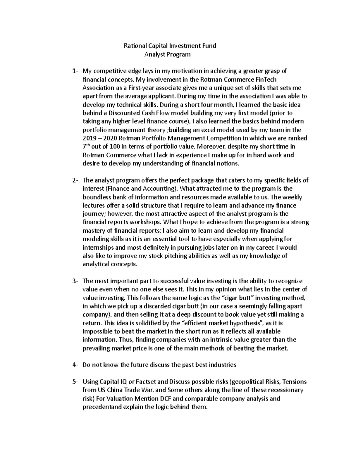 Rational Capital Investment Fund - Rational Capital Investment Fund ...