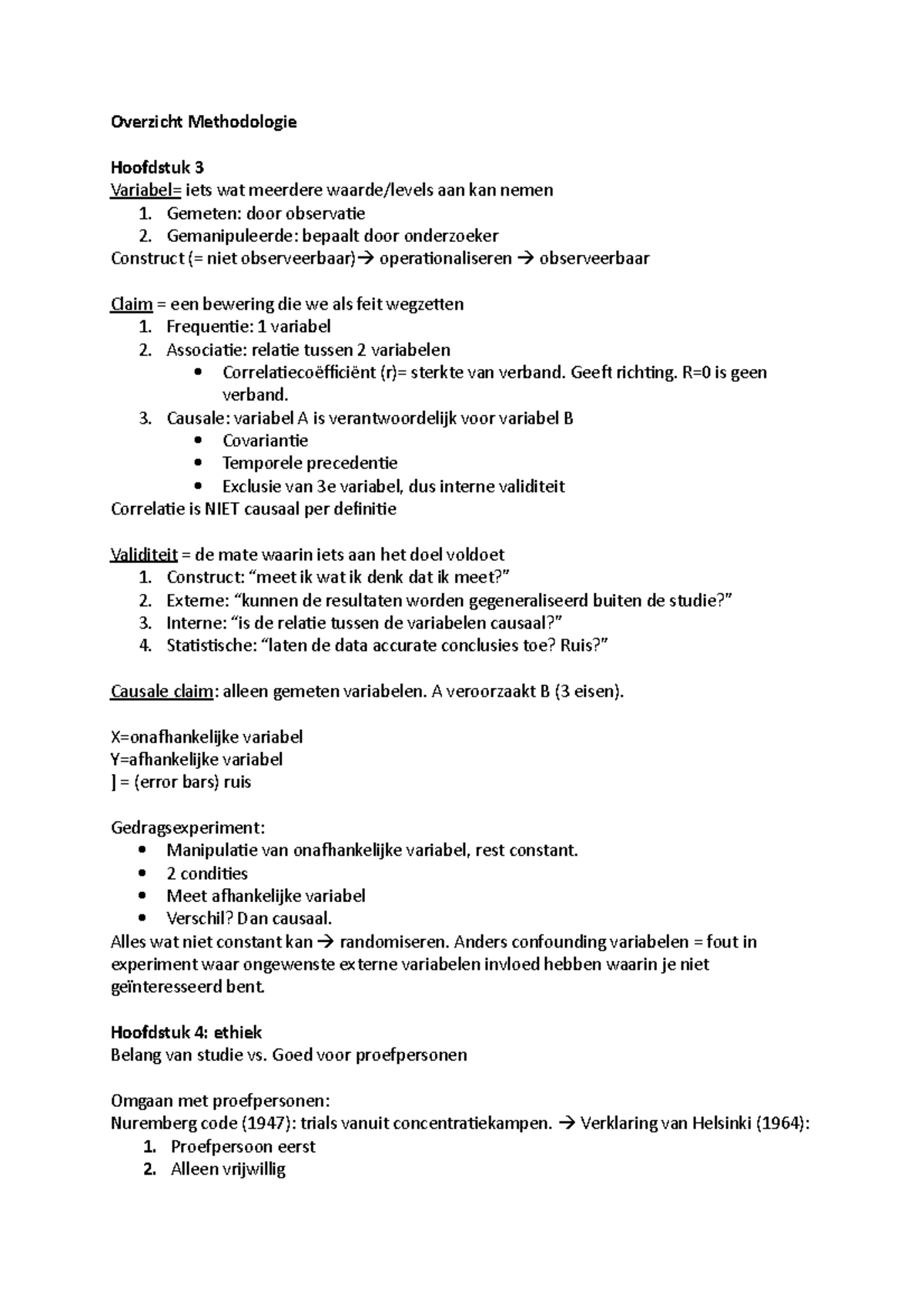 Kort en bondig overzicht Methodologie 1 - Overzicht Methodologie ...