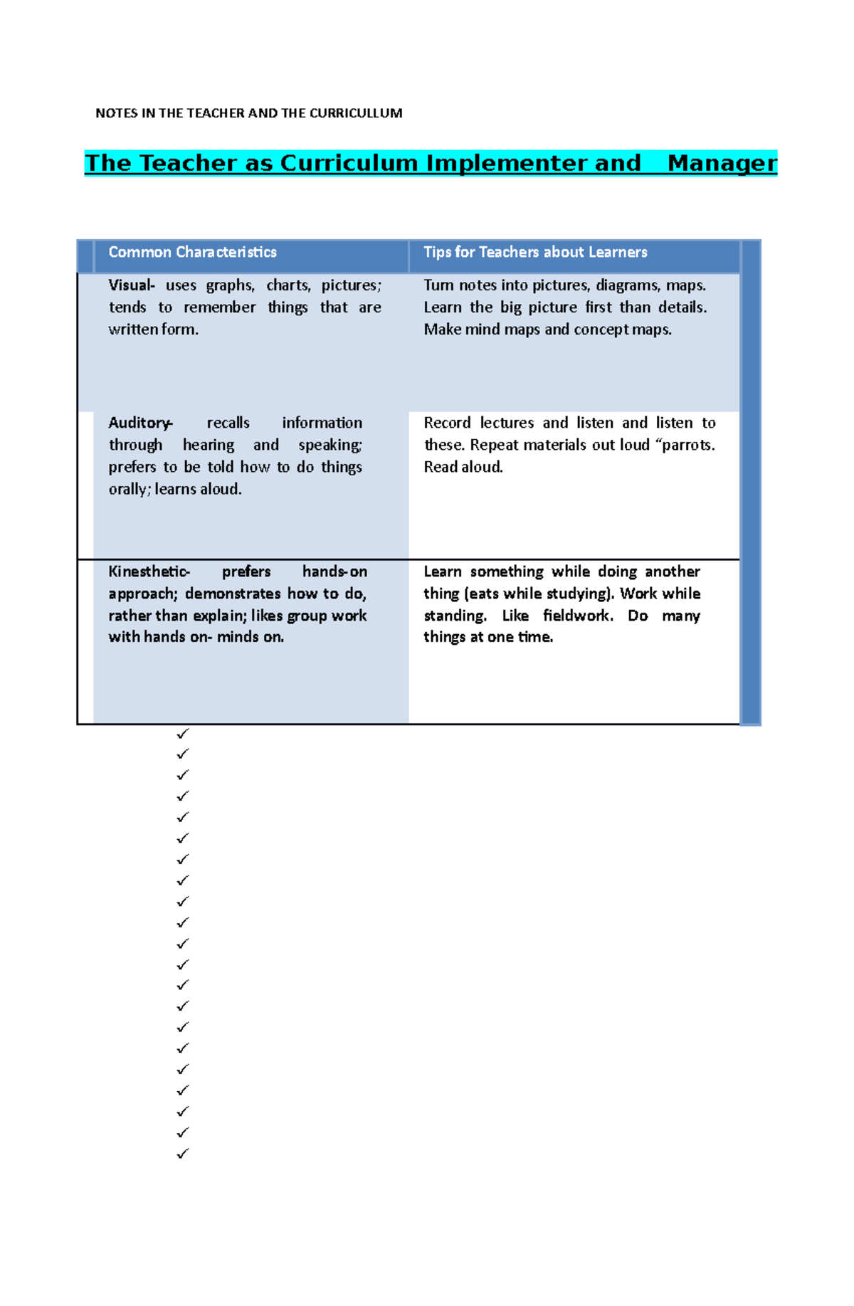Instructional Materials (IMs) - NOTES IN THE TEACHER AND THE ...
