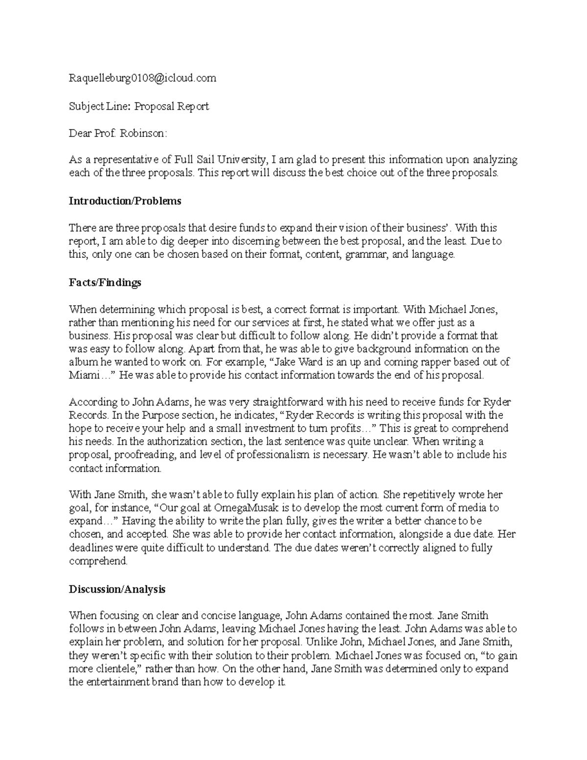 Professional Recommendation Email - Raquelleburg0108@icloud Subject ...