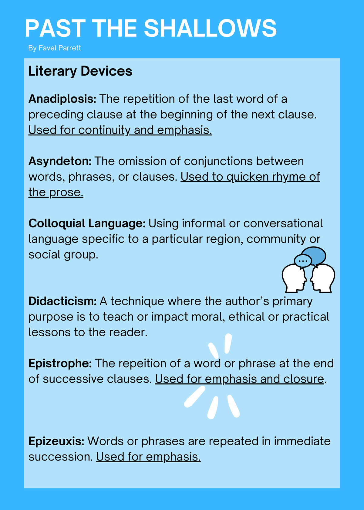 Past the Shallows Literary Devices poster - Anadiplosis: The repetition ...
