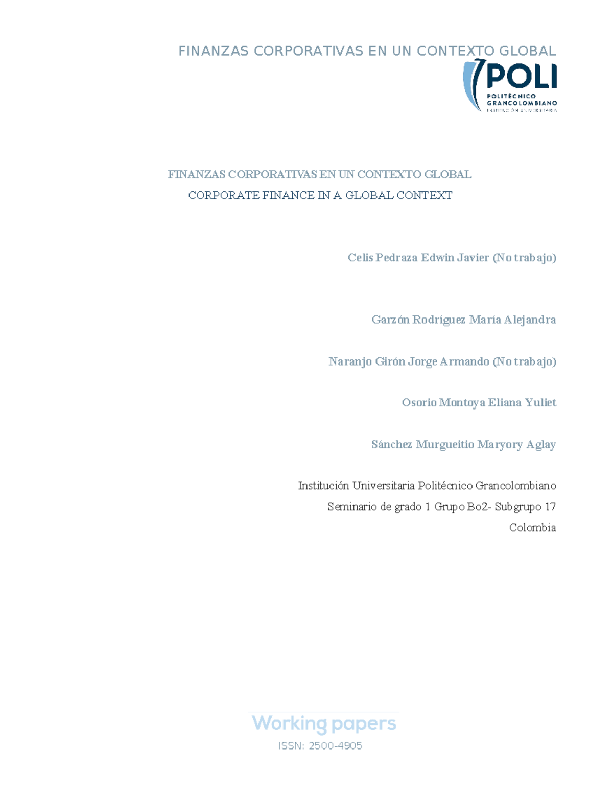 Entrega 3- Anexo 1. Formato de working papers. Eliana 2 - FINANZAS ...