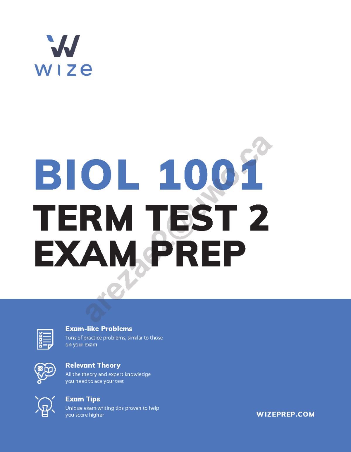 Biol 1001 term test 2 prep - WIZEPREP Exam-like Problems Tons of ...