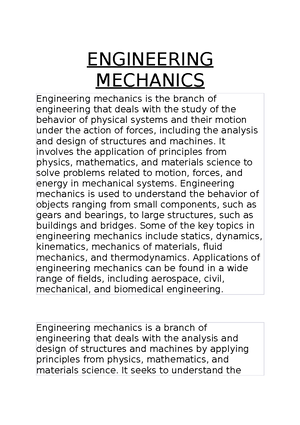 Engineering Mechanics Unit 2 - Studocu