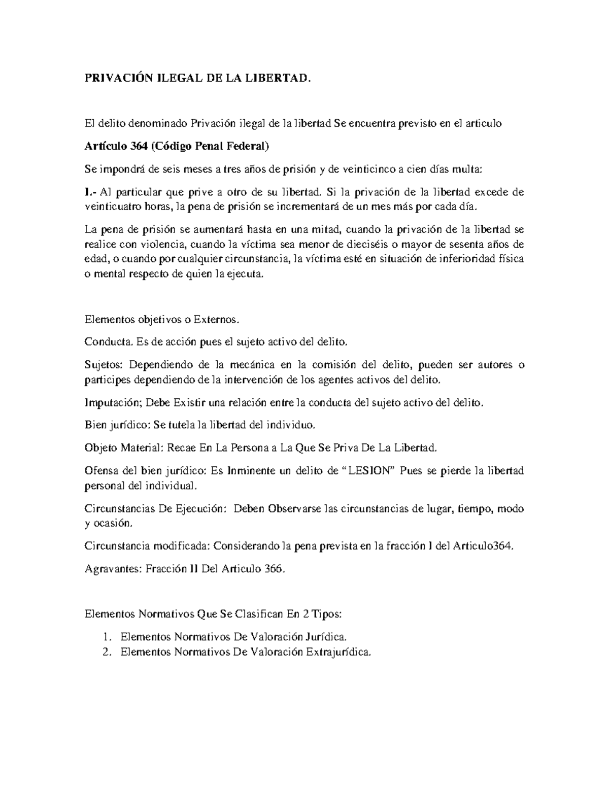 Privación Ilegal De La Libertad PrivaciÓn Ilegal De La Libertad El