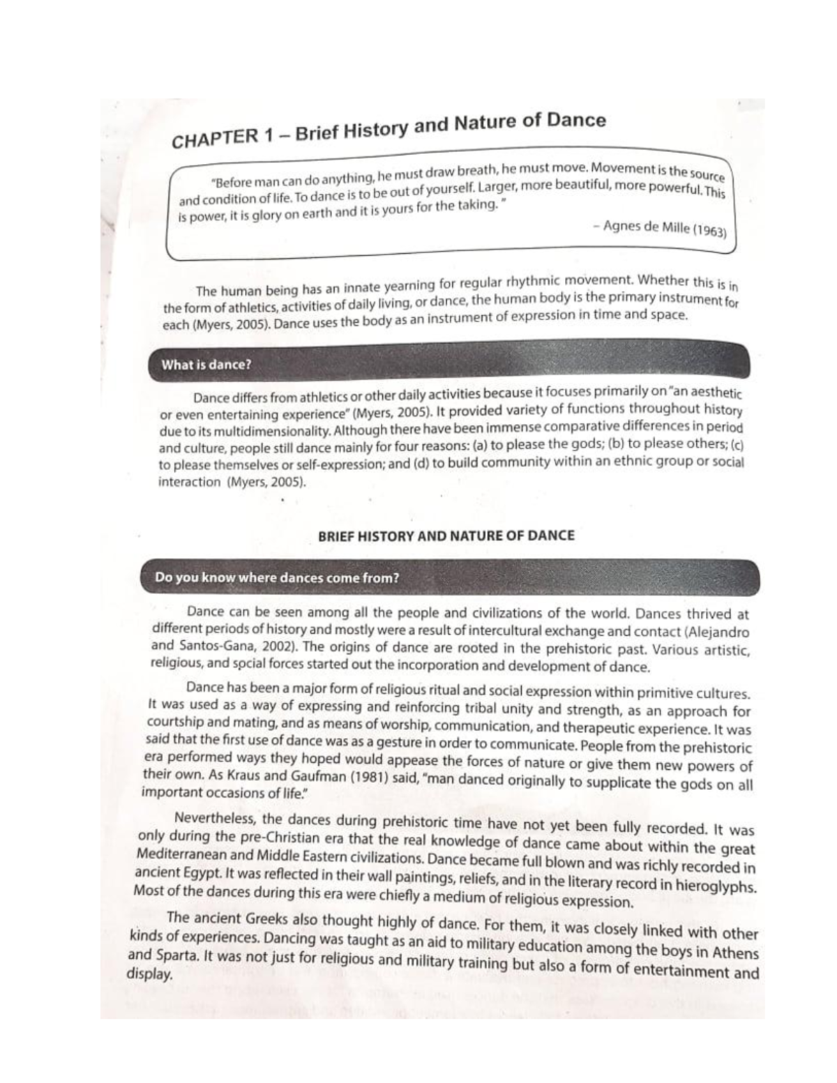 Brief History OF Dance - Lecture notes 1-10 - Ethics - Studocu