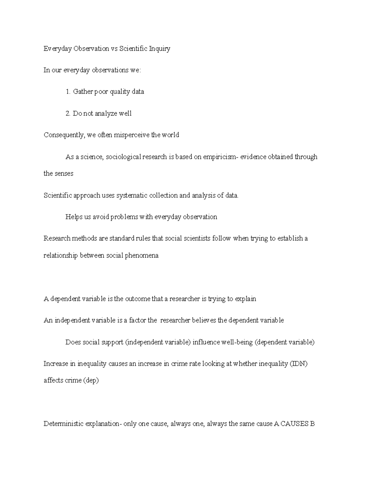 Lecture 2 - Everyday Observation vs Scientific Inquiry In our everyday ...