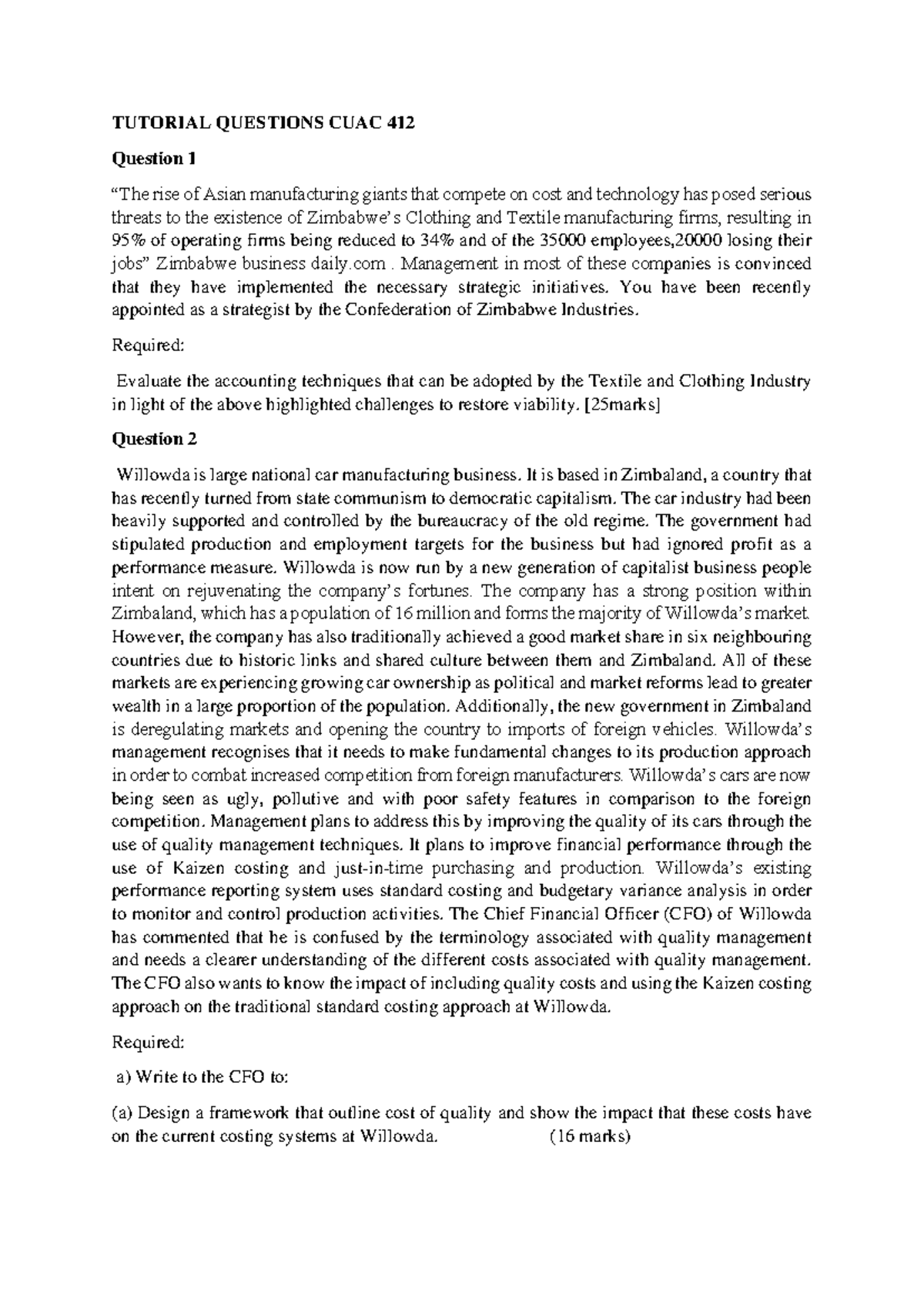 Tutorial Questions CUAC 412 - TUTORIAL QUESTIONS CUAC 412 Question 1 “The rise of Asian - Studocu