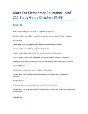 Math For Elementary Education I MAT 211 Study Guide Chapters 43-45 ...