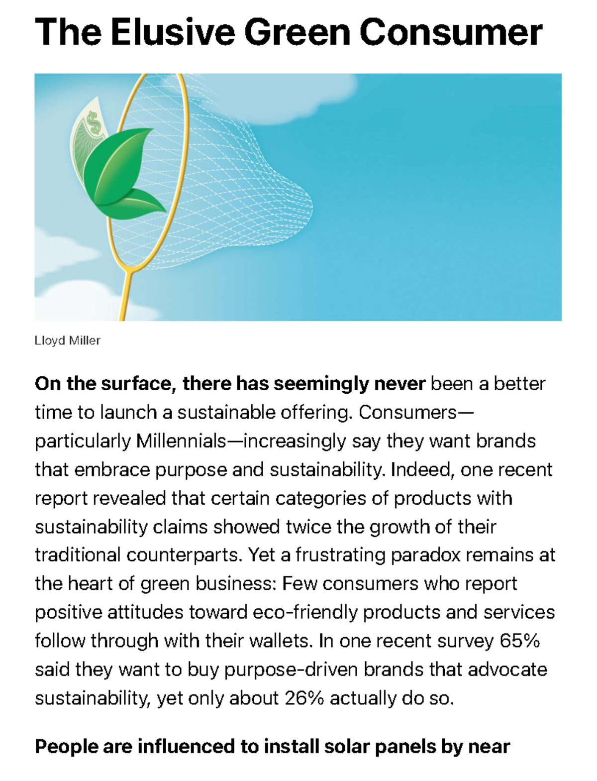 The Elusive Green Consumer reading by Lloyd Miller - The Elusive Green ...