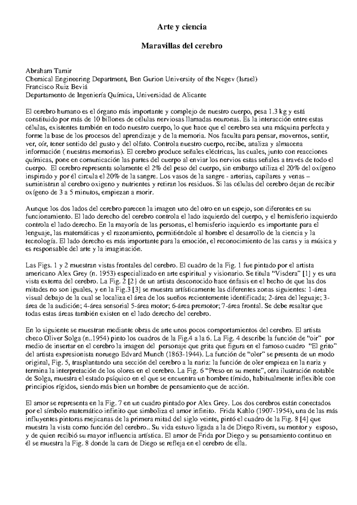 Maravillas del cerebro - Arte y ciencia Maravillas del cerebro Abraham ...