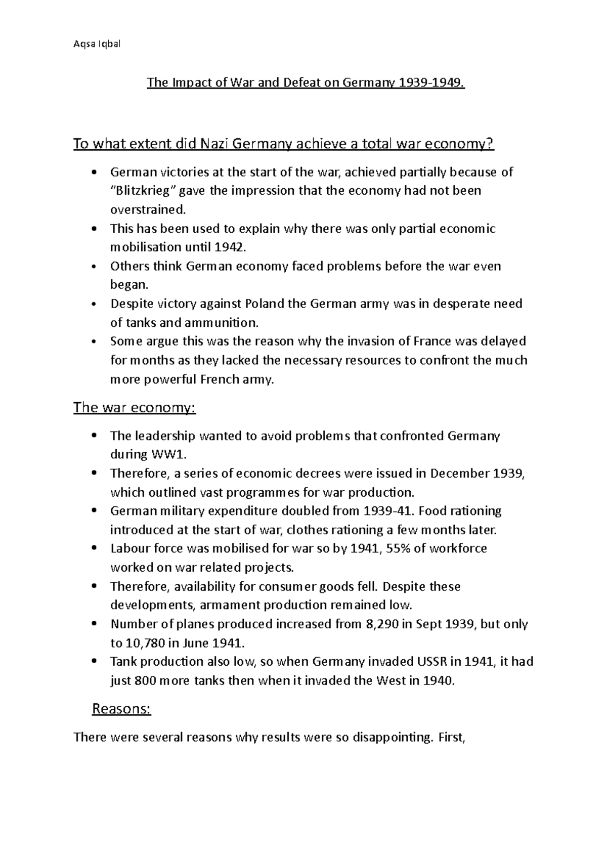 Chapter 3 THE Impact OF WAR AND Defeat ON Germany 1939 - The Impact of ...