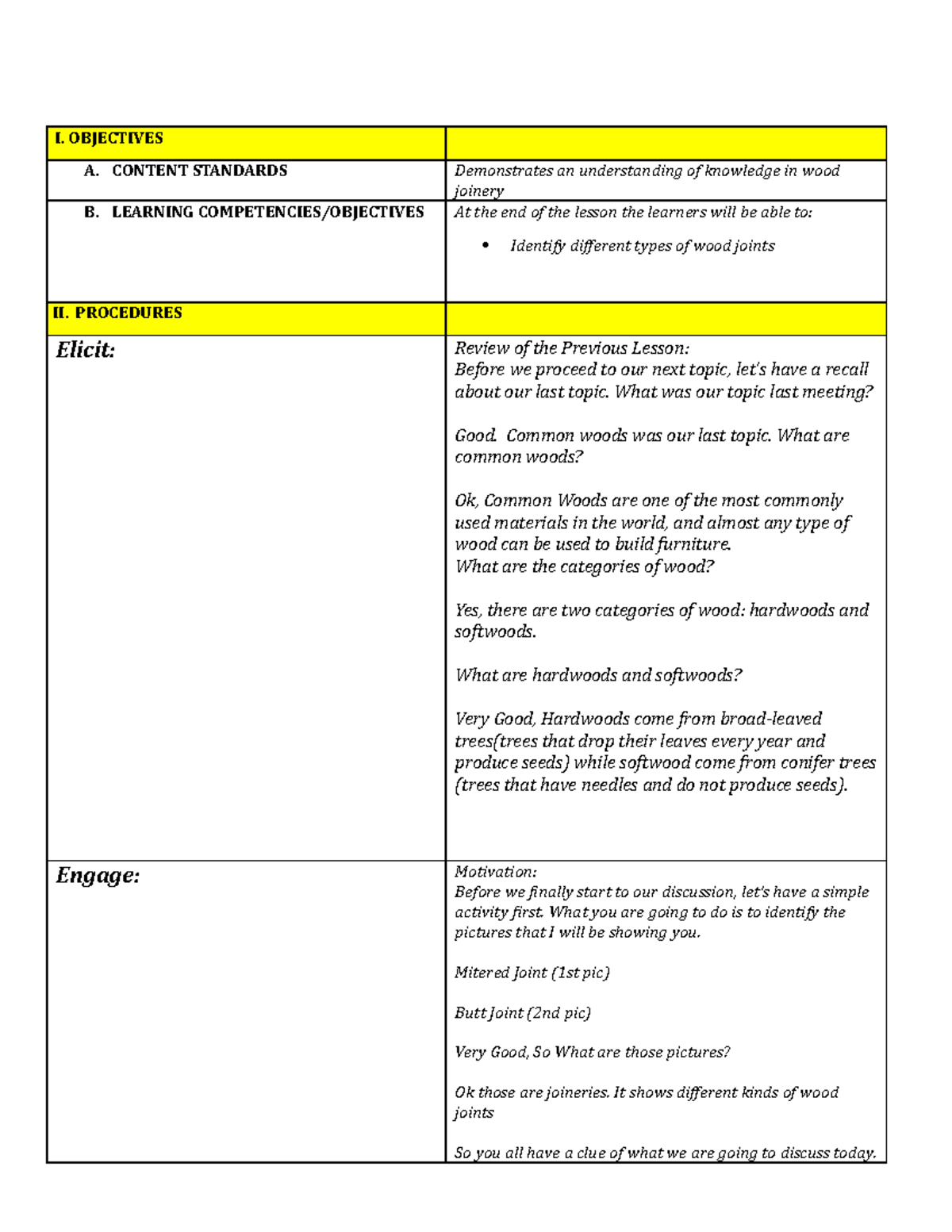 Detailed Lesson Plan for Student Teacher - Copy - I. OBJECTIVES A ...