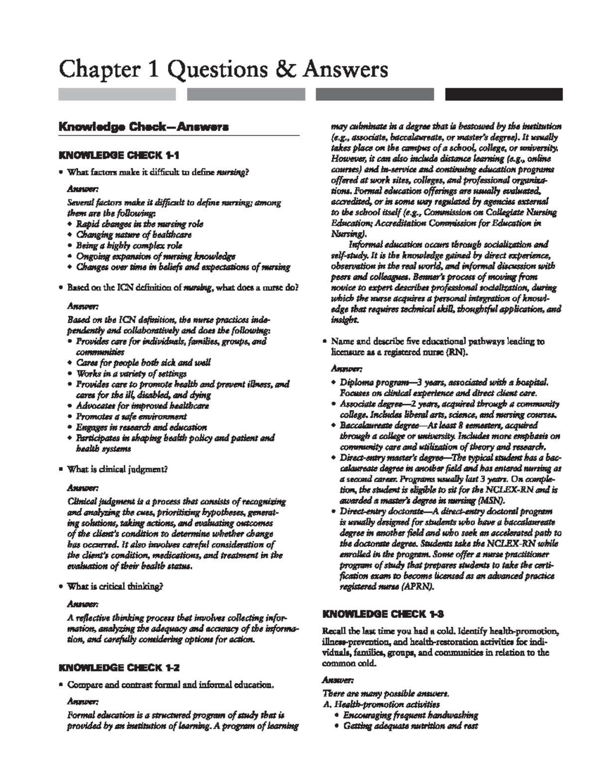 Ch01 - Answers - NURS 3220 - Studocu