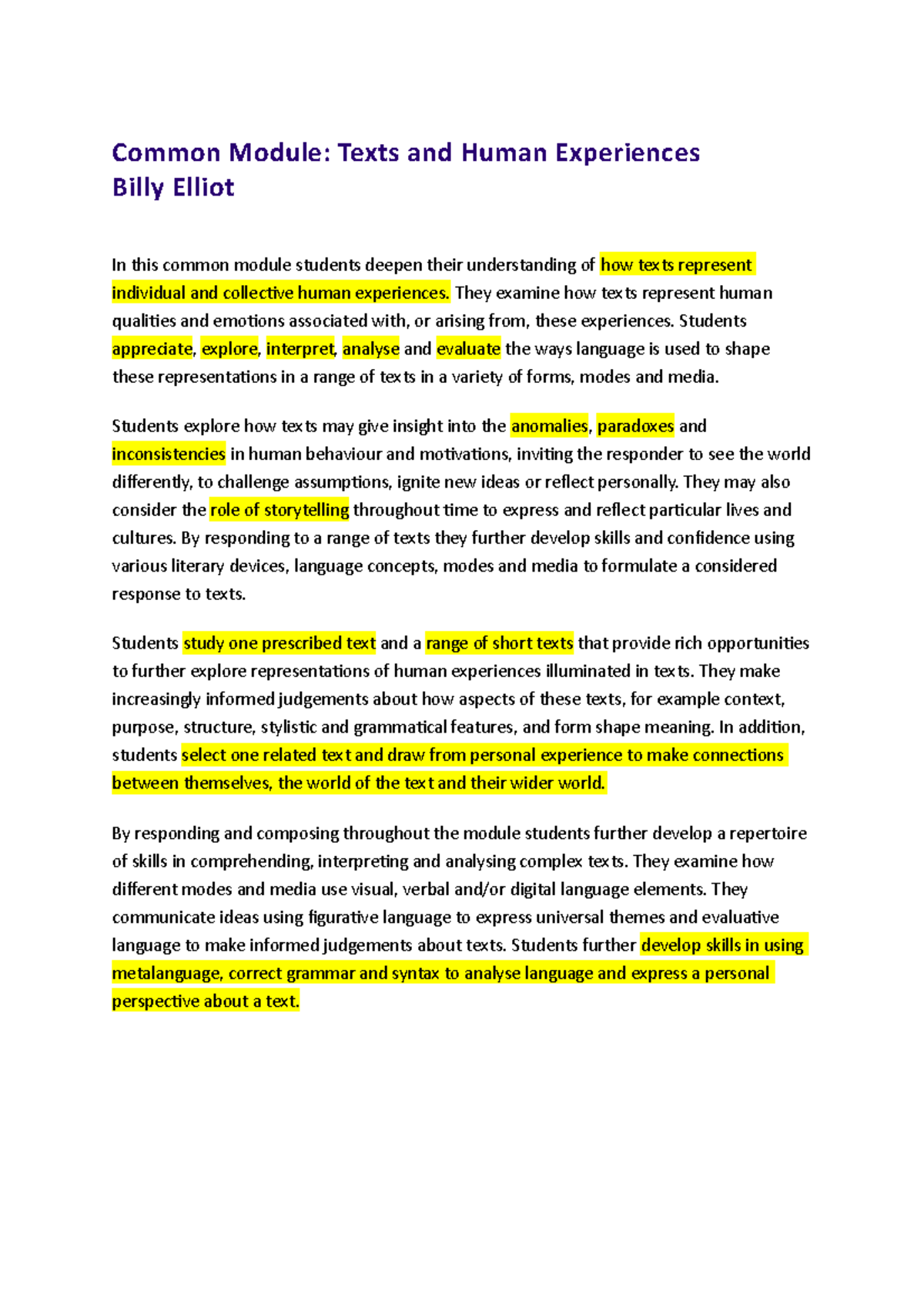 TAHE - Rubric - massive - Common Module: Texts and Human Experiences ...