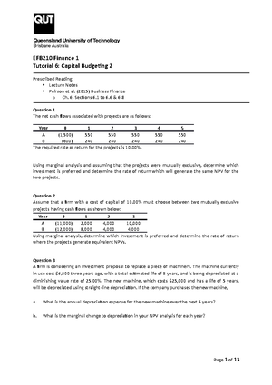 Tutorial Questions Topic 4 Answers - Tutorial Questions: Answers Topic # 4 Question 1 1. 2. 3 ...