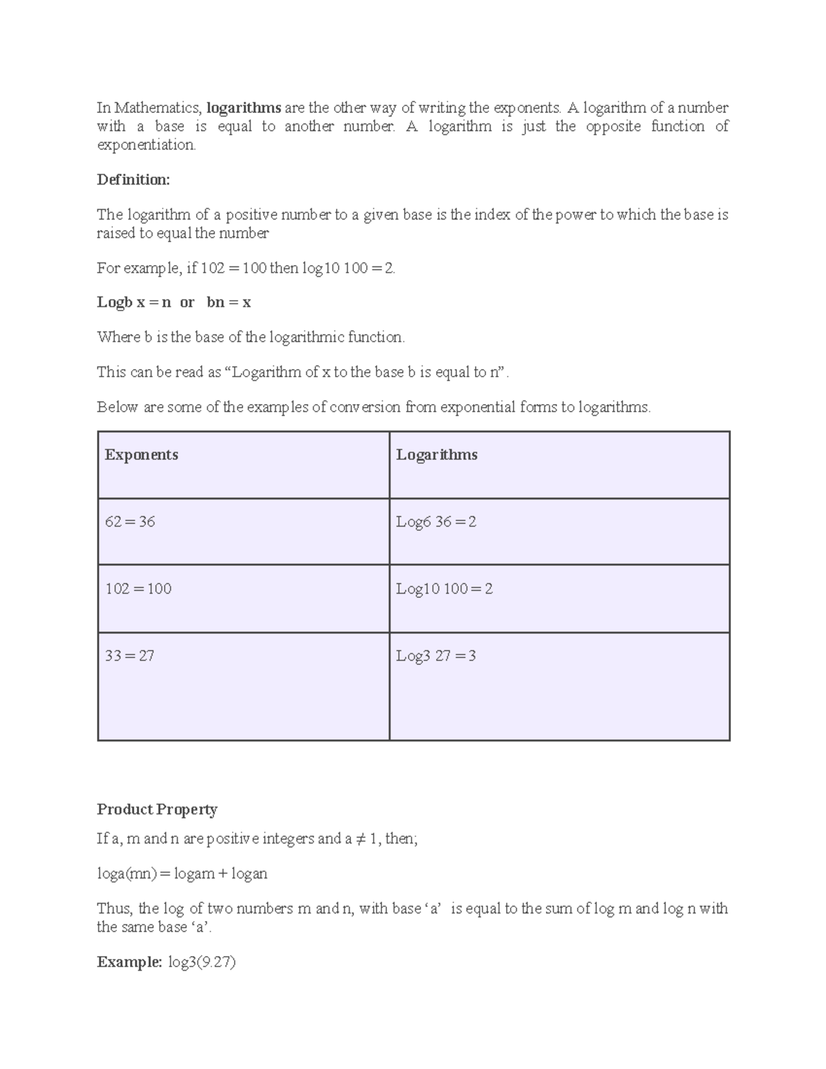 1 3 Rules Of Logarithm In Mathematics Logarithms Are The Other Way