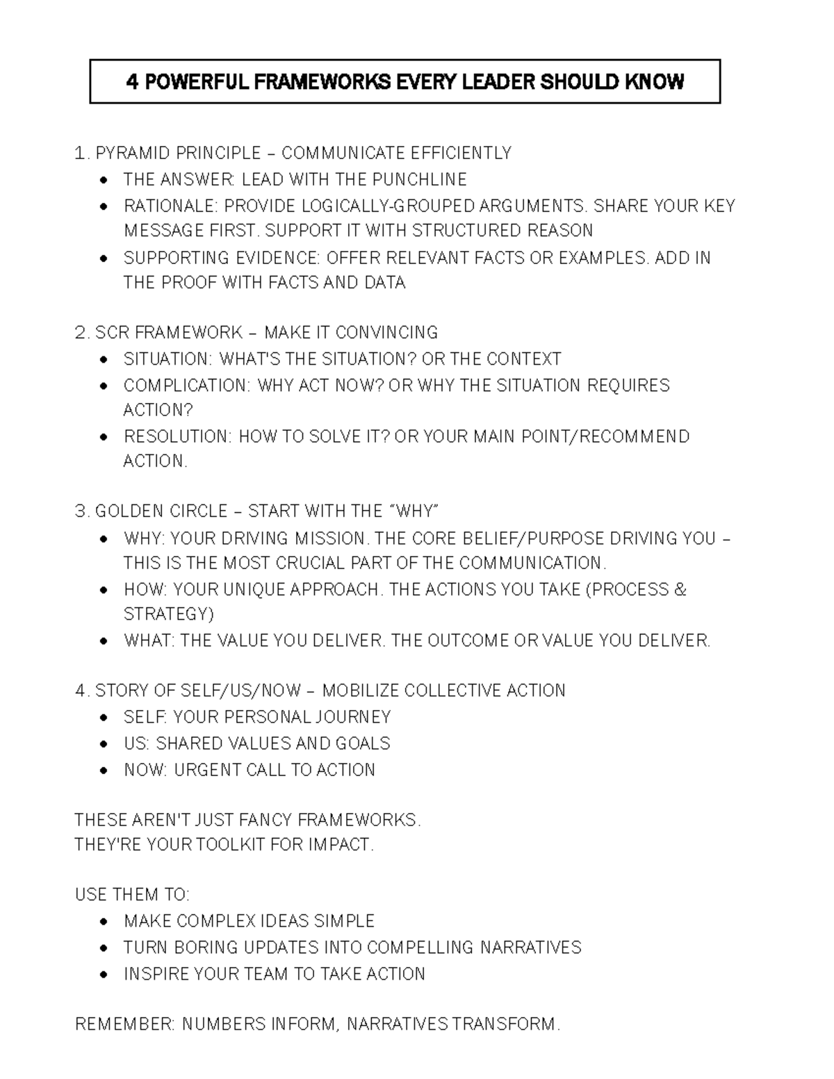 4 powerful frameworks every leader should know - 1. PYRAMID PRINCIPLE – COMMUNICATE EFFICIENTLY ...